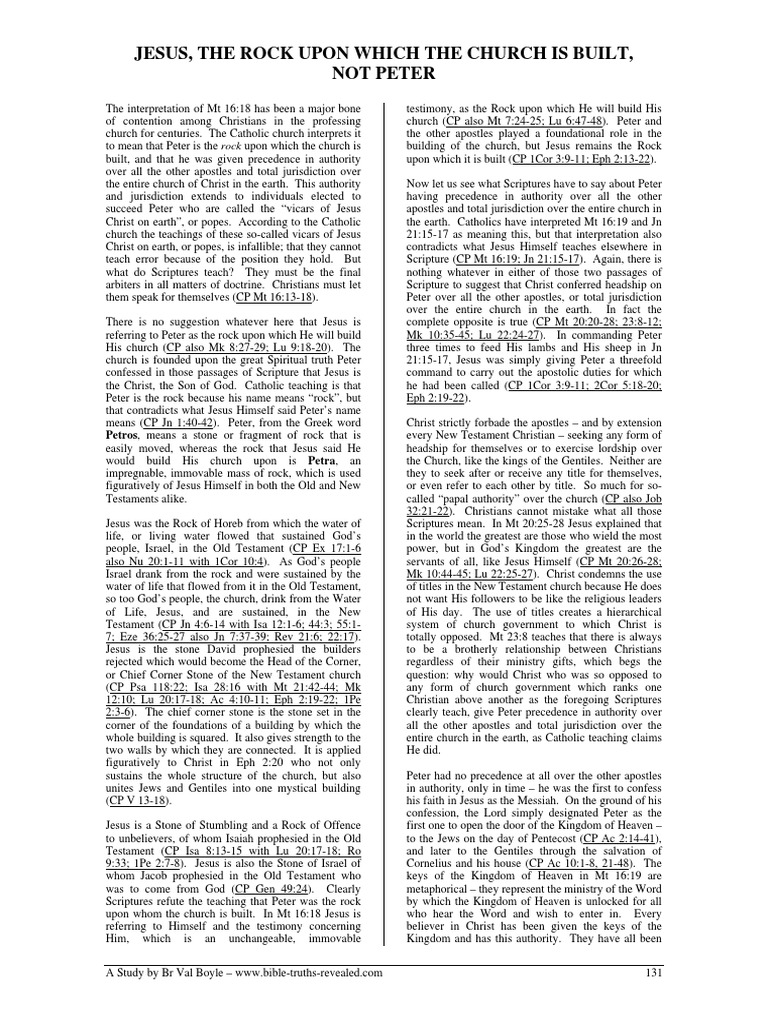 Jesus Is The Rock | PDF | Saint Peter | Jesus