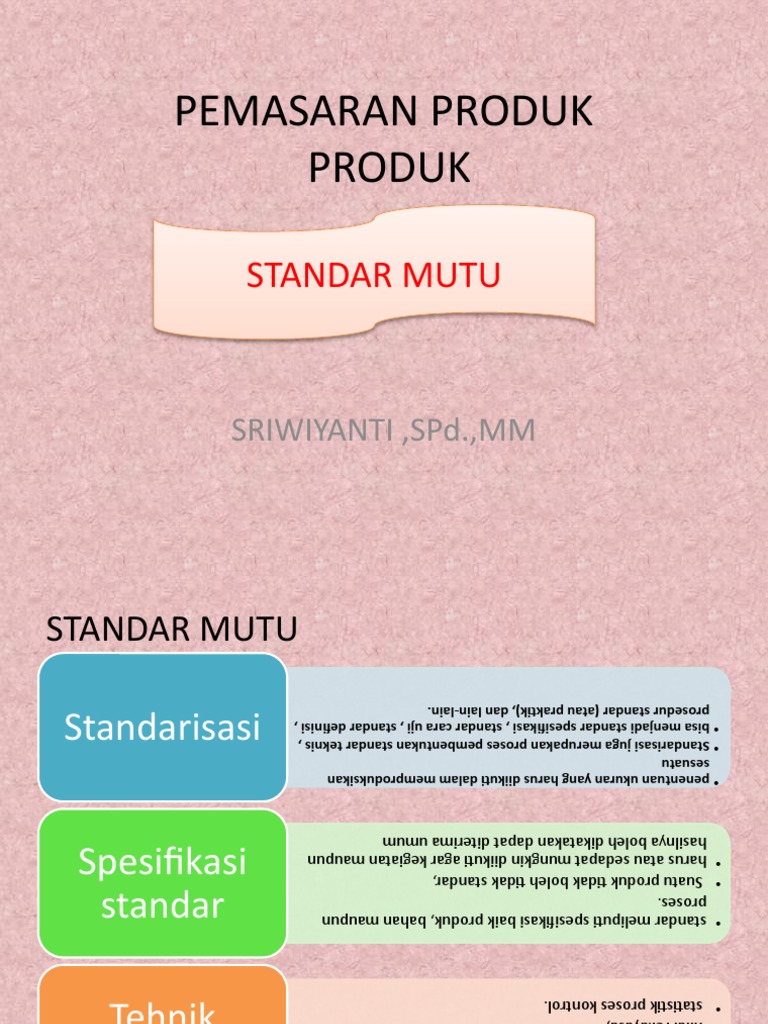 STANDAR MUTU PRODUK | PDF