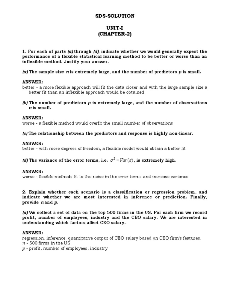 SDS Solution1 | PDF | Cross Validation (Statistics) | Regression Analysis