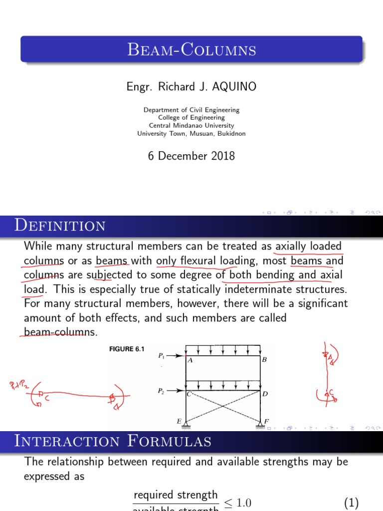 7 Beam-Column | PDF | Bending | Beam (Structure)