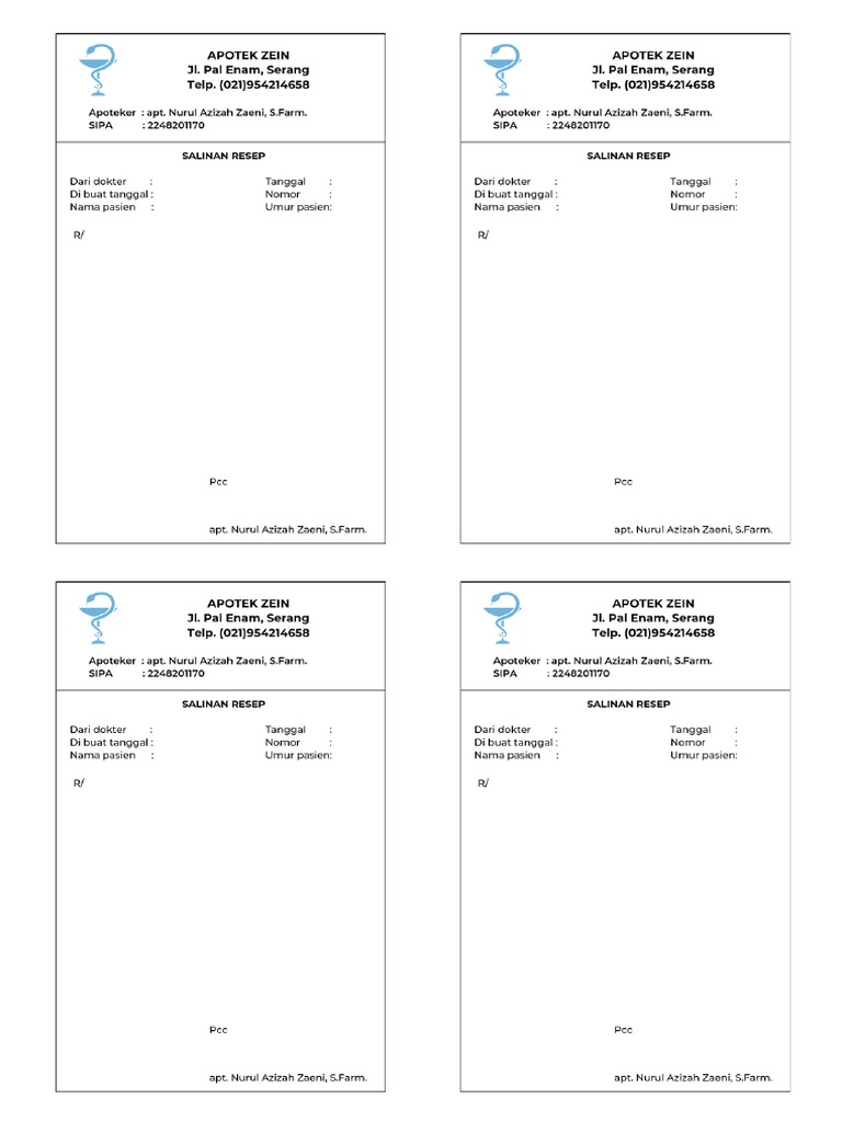Salinan Resep Obat | PDF
