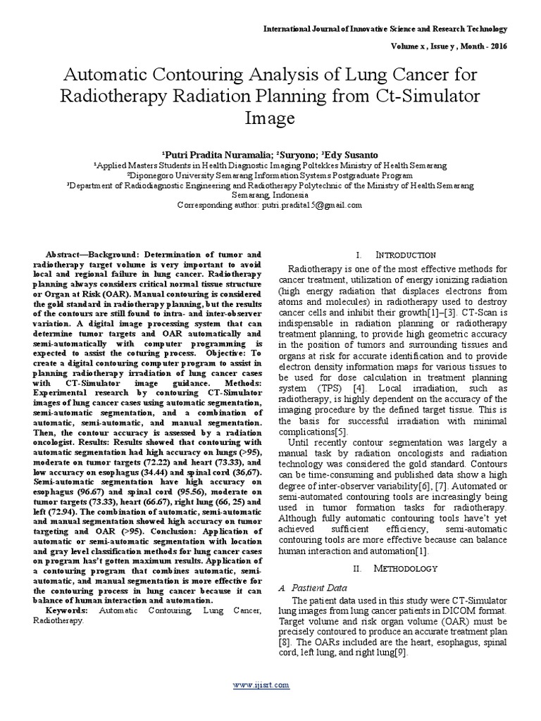 Jurnal Ijisrt | PDF | Radiation Therapy | Image Segmentation