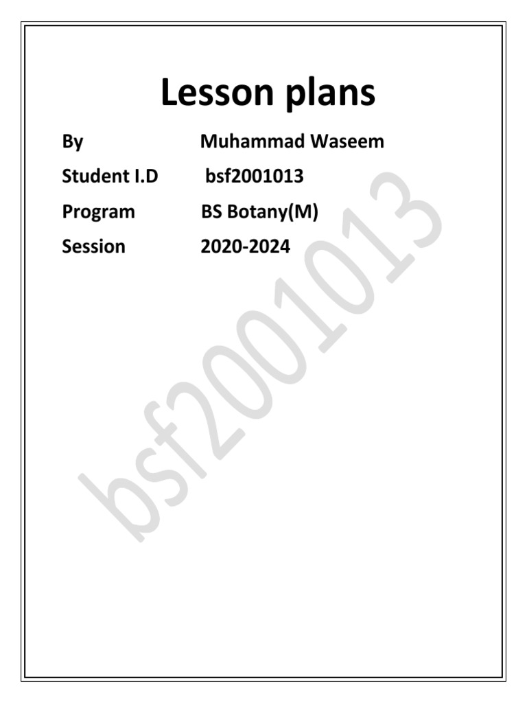 Teaching Lesson Plan by Muhammad Waseem | PDF | Lesson Plan | Teaching Method