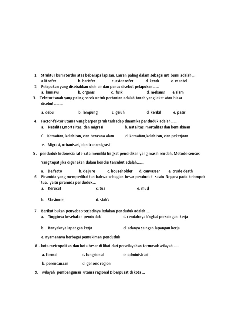 Soal Geografi KLS Xii SMT Genap 22-23 | PDF