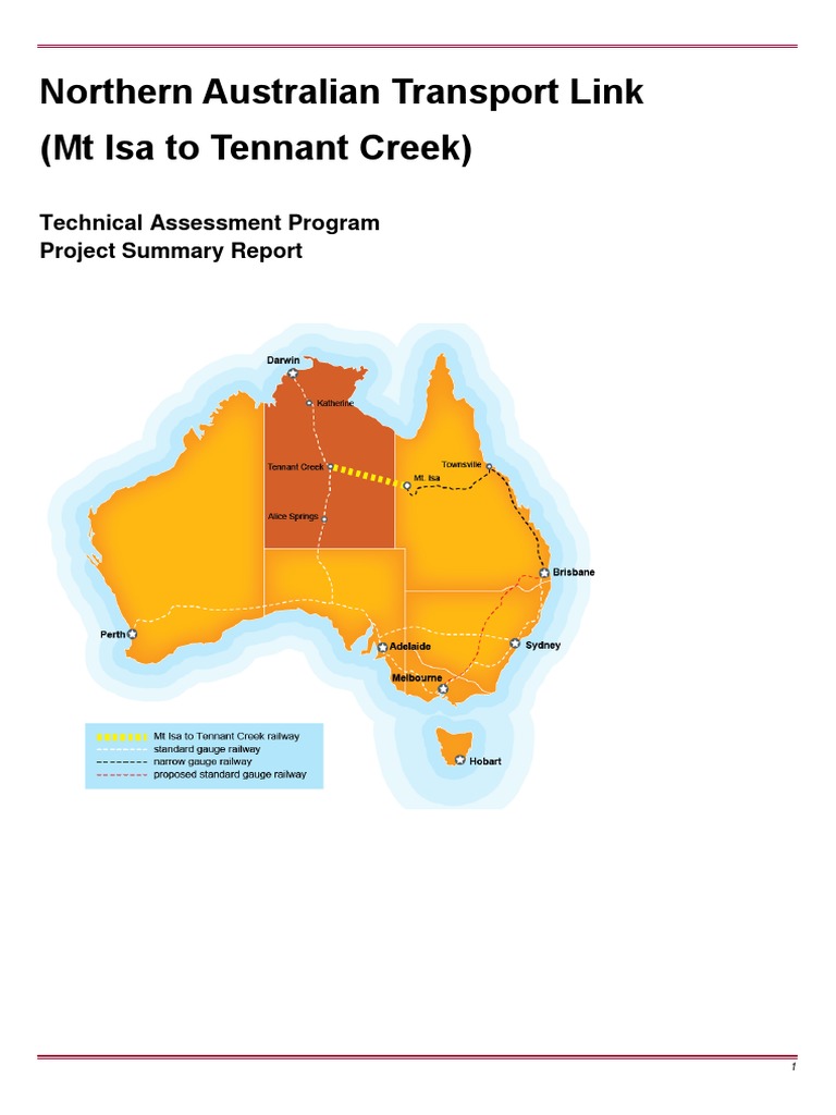 Mount Isa To Tennant Creek Rail Link Proposal | Download Free PDF ...