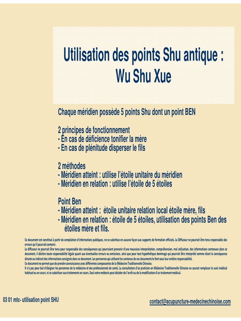 Utilisation des points Shu antiques | PDF | IQ | Pied