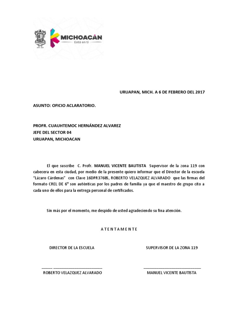 Aclaracion Firmas | PDF