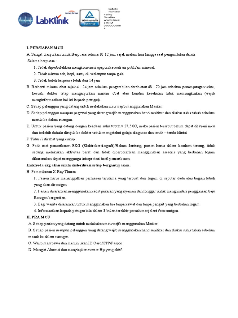 Ketentuan MCU RBB 2022 Batch 2 PDF | PDF