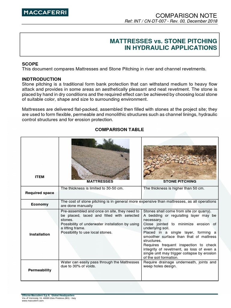 CN-DT-007 - ENG - Stone Pitching vs. Mattresses - Rev. 0 PDF | PDF ...