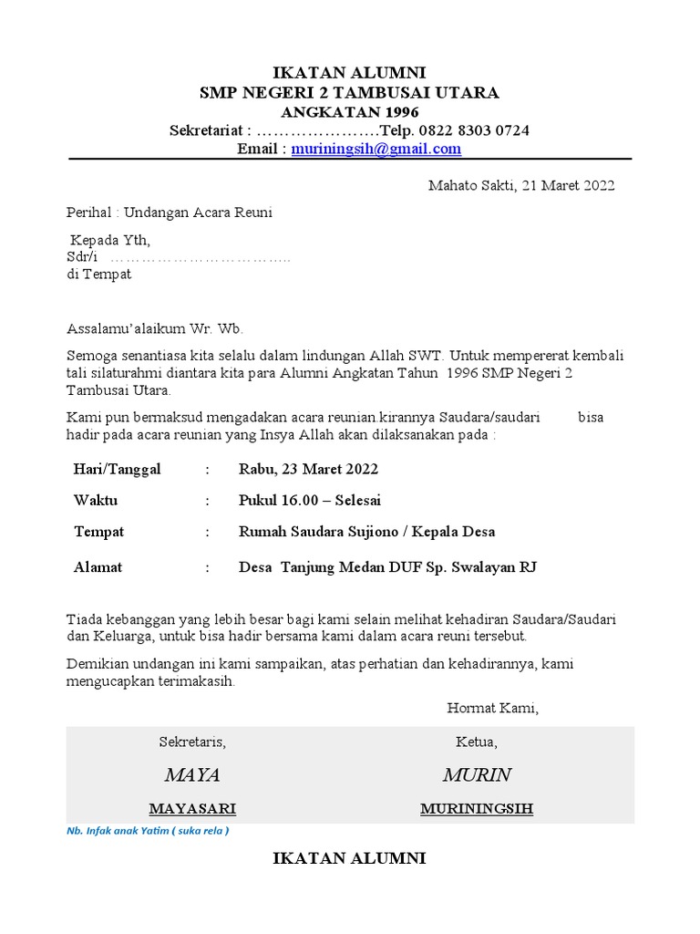 Undangan Reuni | PDF