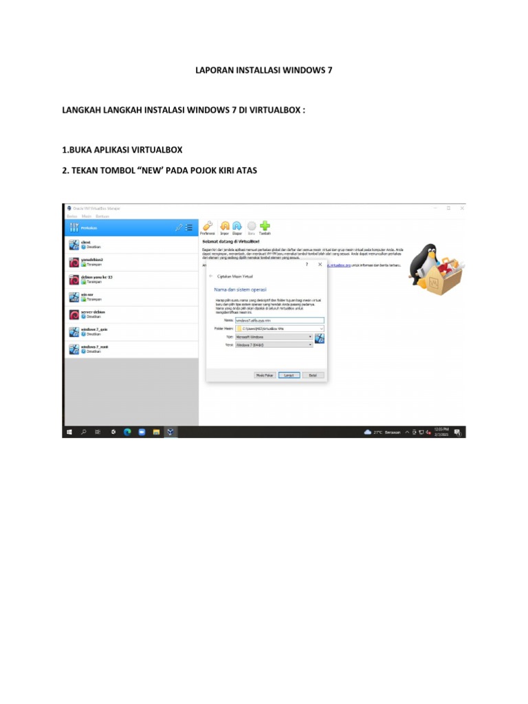 LAPORAN INSTALLASI WINDOWS 7.docx | PDF
