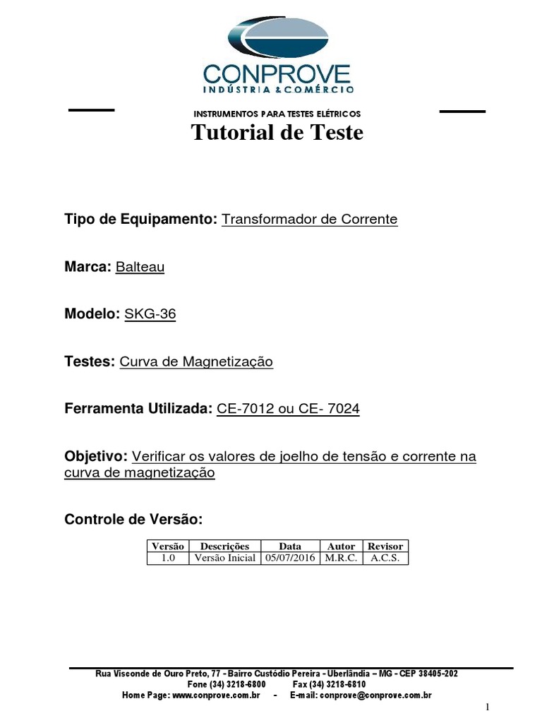 Tutorial Teste TC Balteau Curva Magn CE70XX | PDF | Magnetismo ...