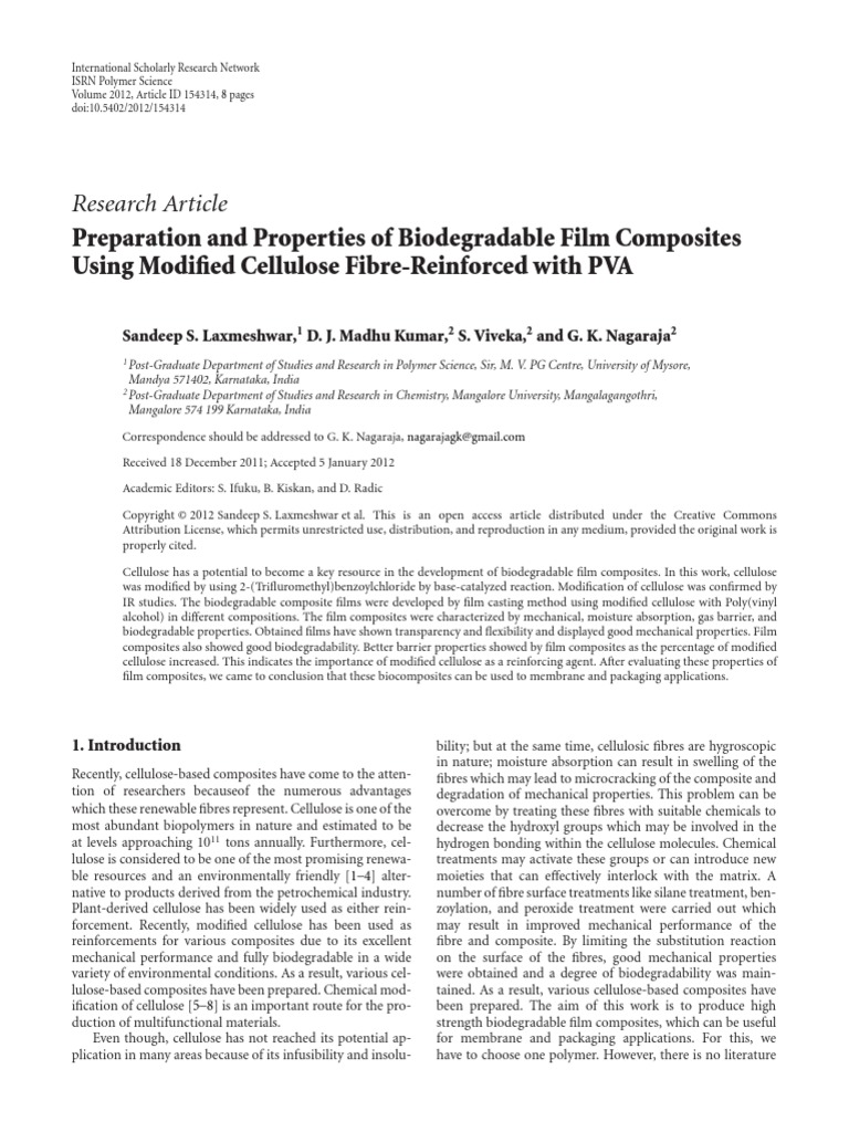 Properties of Biodegradable Film Composites PDF | PDF | Composite ...