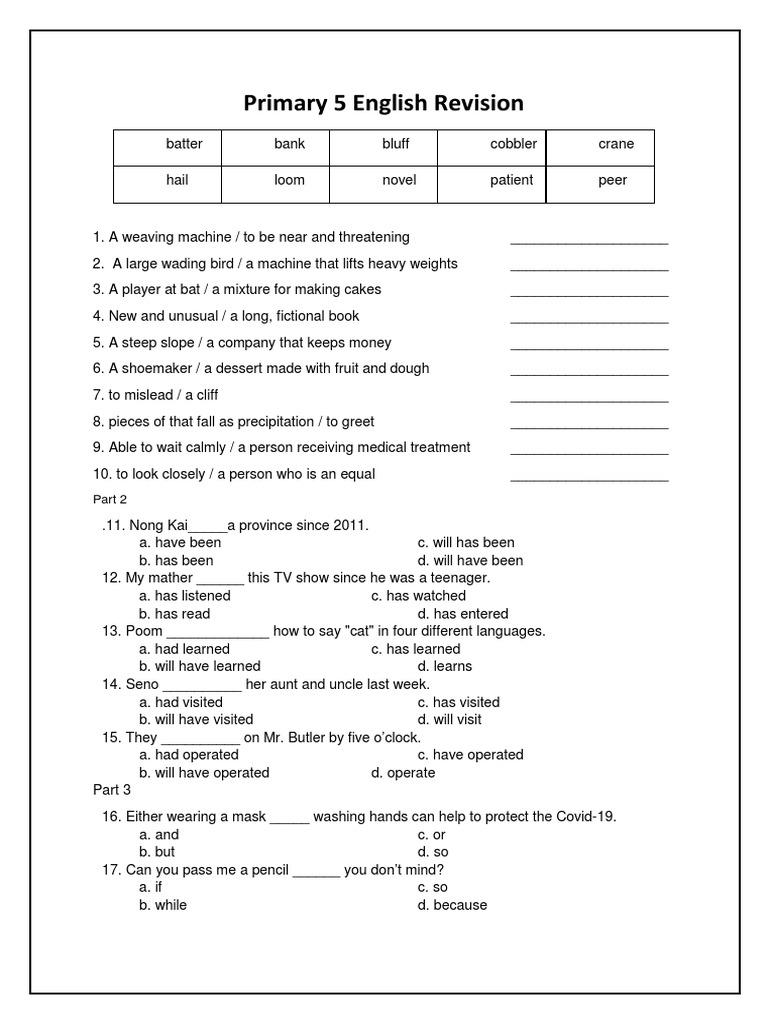 Primary 5 English Revision | PDF