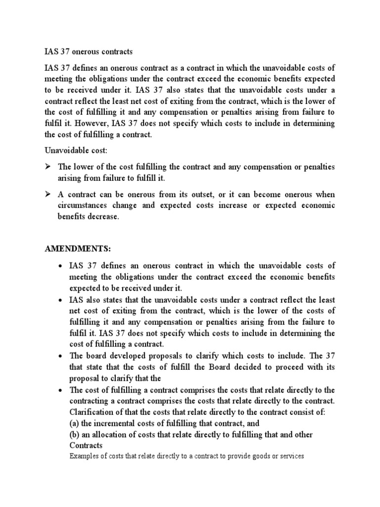 IAS 37 Onerous Contracts | PDF | International Financial Reporting ...