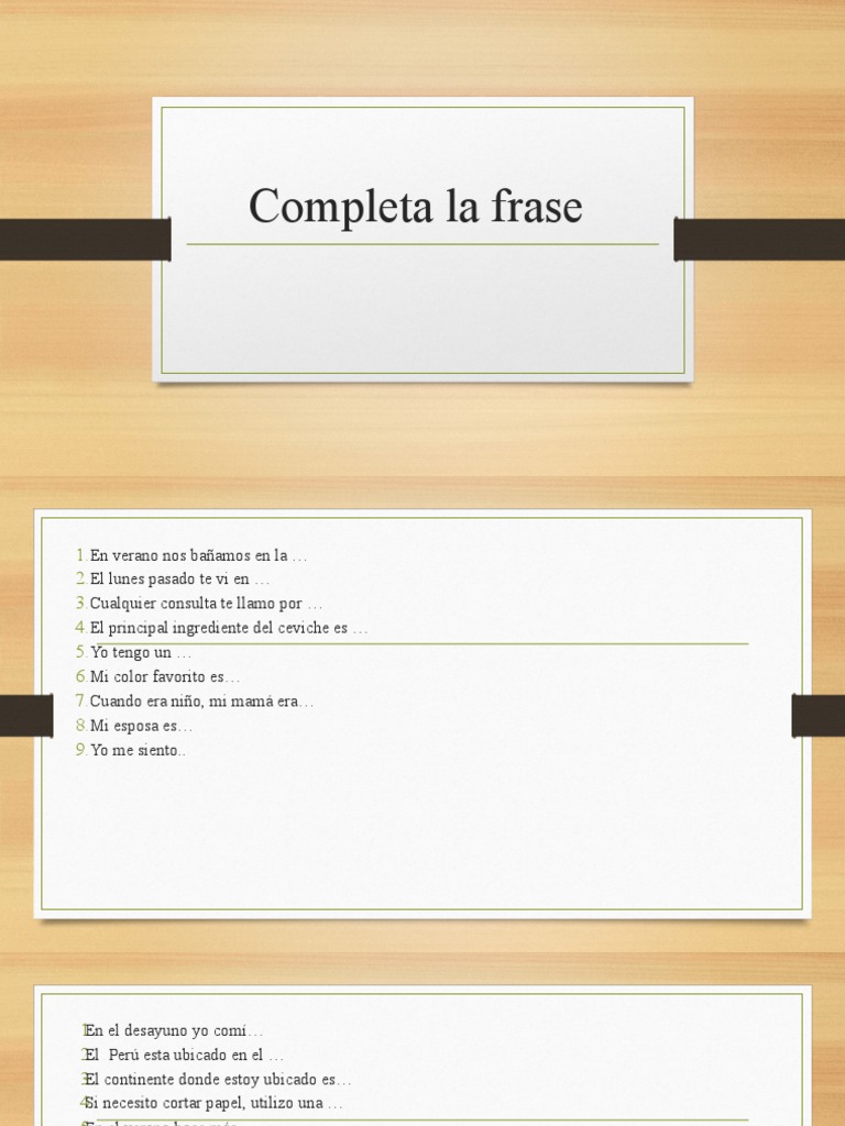 Completa La Frase | PDF
