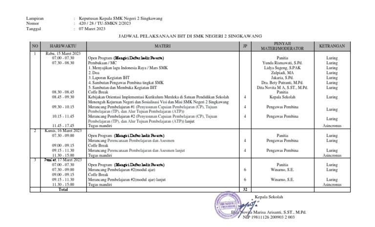 Jadwal IHT 2023 PDF | PDF