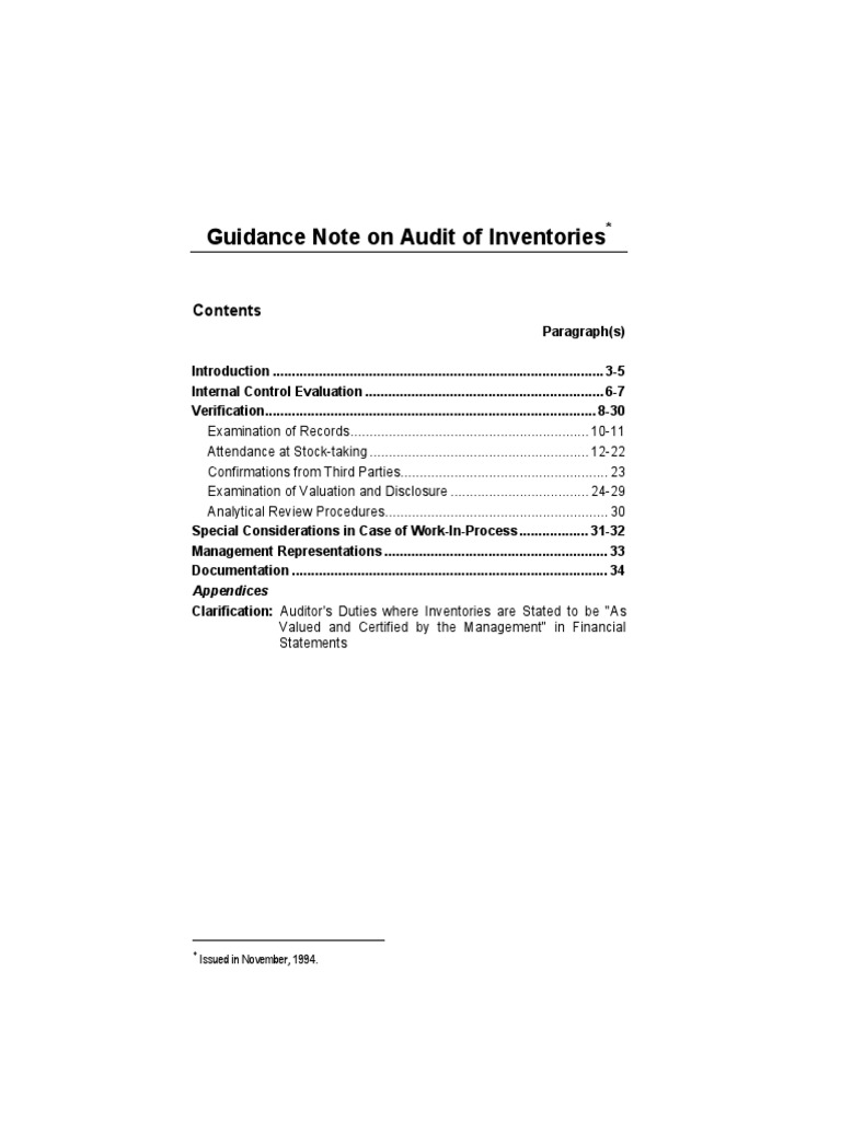 Audit of Inventories | PDF | Audit | Inventory