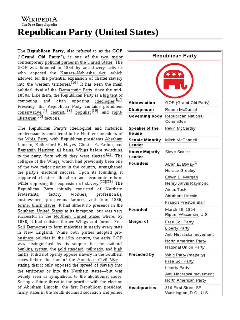 Republican Party (United States) | PDF | Republican Party (United ...