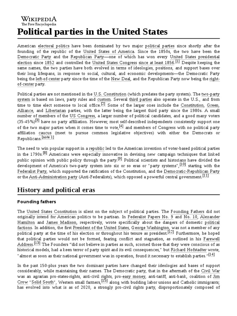 Political Parties in The United States | PDF | American Government ... Political Parties in The United States | PDF | American Government ...