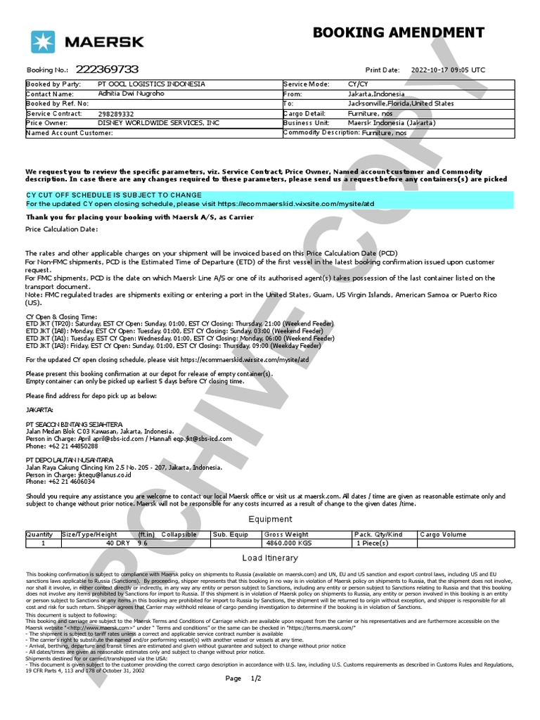 Confirmation 222369733 | Download Free PDF | Cargo | Freight Transport