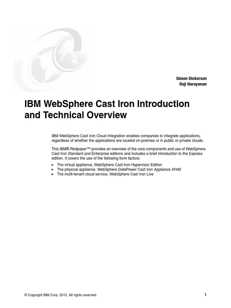 IBM WebSphere Cast Iron Introduction and Technical Overview | PDF ...