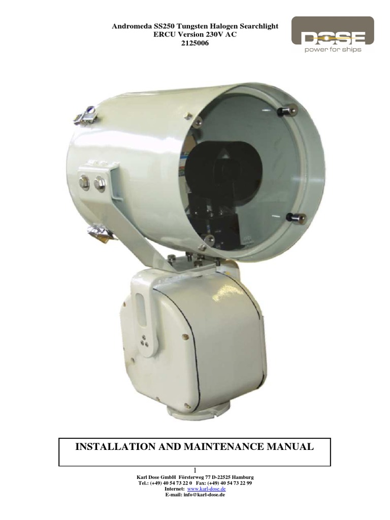 Andromeda SS250 Searchlight Manual | PDF | Electrical Wiring ...