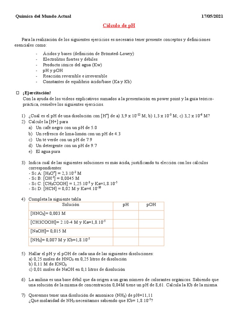 Calculo de PH | PDF