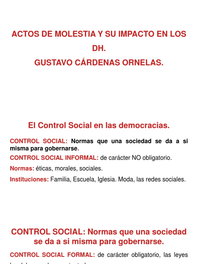 Actos de Molestia y Su Impacto en Los Derechos Humanos. | PDF ...