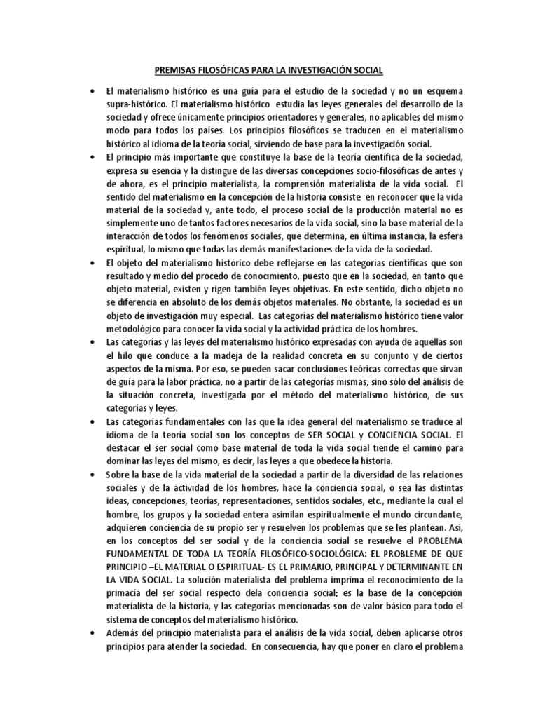 PREMISAS FILOSÓFICAS PARA LA INVESTIGACIÓN SOCIAL-copy-1 PDF | PDF ...