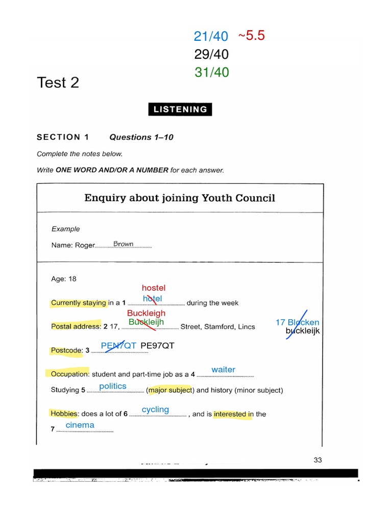 Cam 11 - Test 2 - Lis | PDF