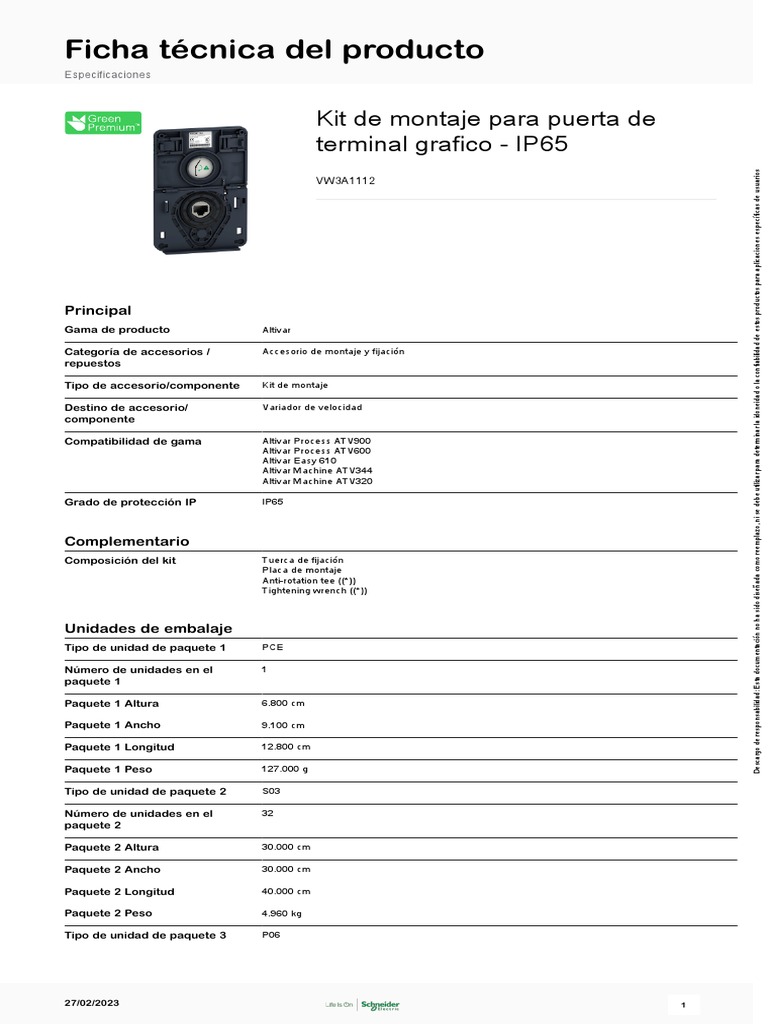 Altivar Process ATV600 - VW3A1112 | PDF | Materiales