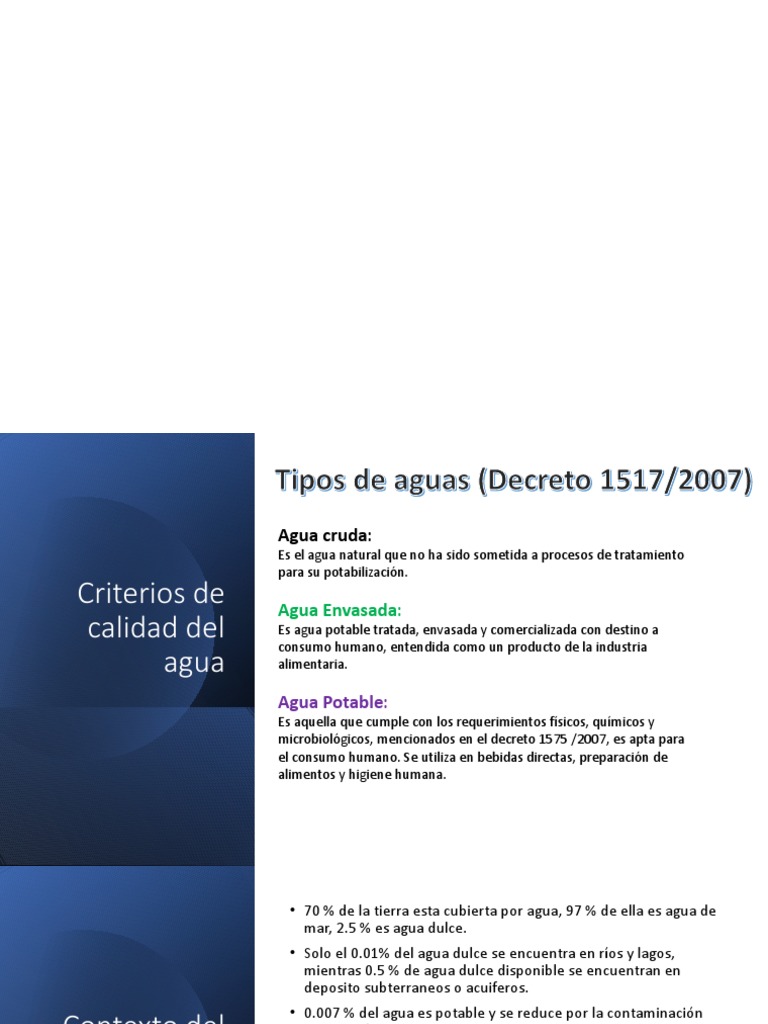 Criterios de Calidad del Agua Potable | PDF | Agua | Agua potable