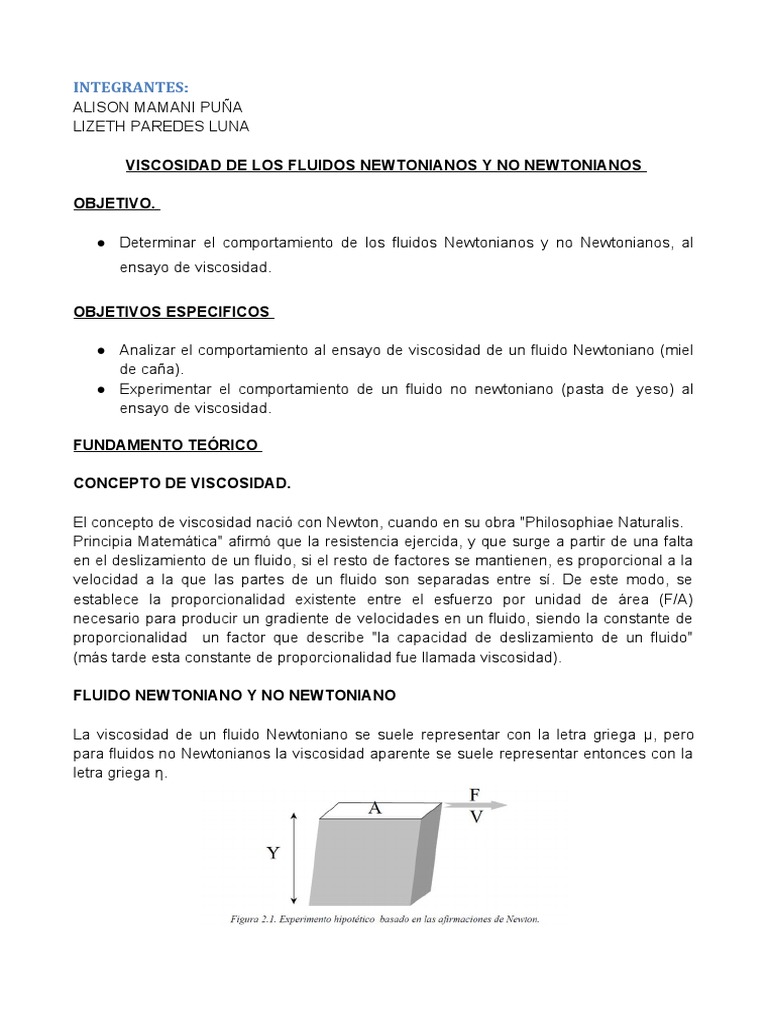 Fluidos Newtonianos y No Newtonianos GUIA | PDF | Viscosidad | Ciencias fisicas