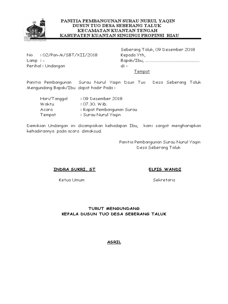 Proposal Surau Nurul Yaqin | PDF