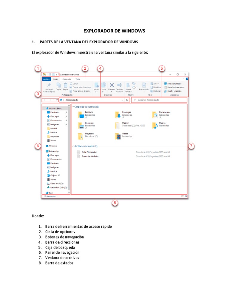 El Explorador de Windows | PDF | Archivo de computadora | Ventana (informática)