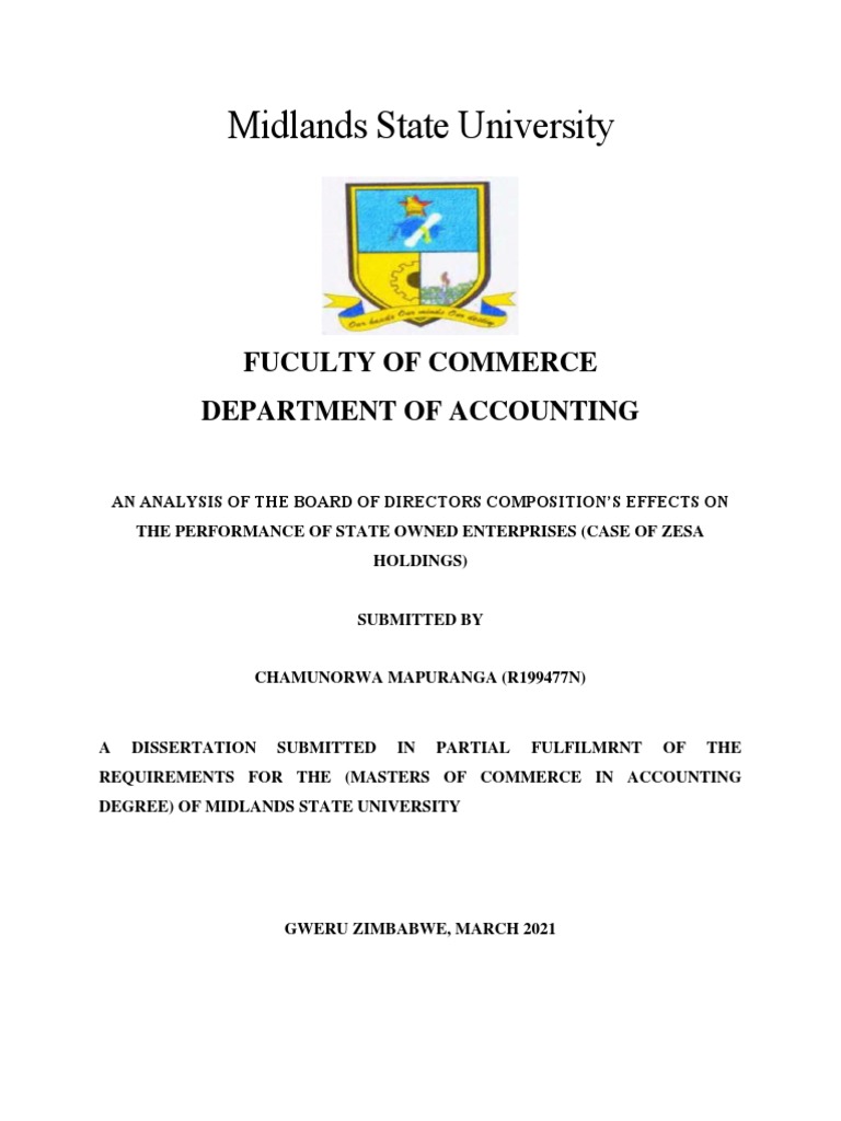 Dissertation | PDF | Governance | Corporate Governance