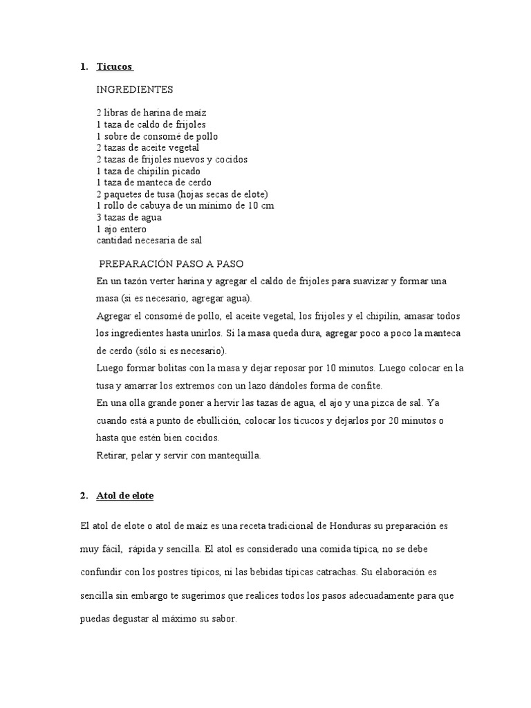 10 Recetas Lencas | PDF | Maíz | Comida y bebida
