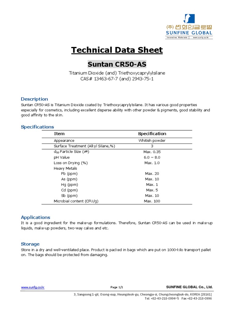 Suntan CR50-AS Technical Data Sheet | PDF