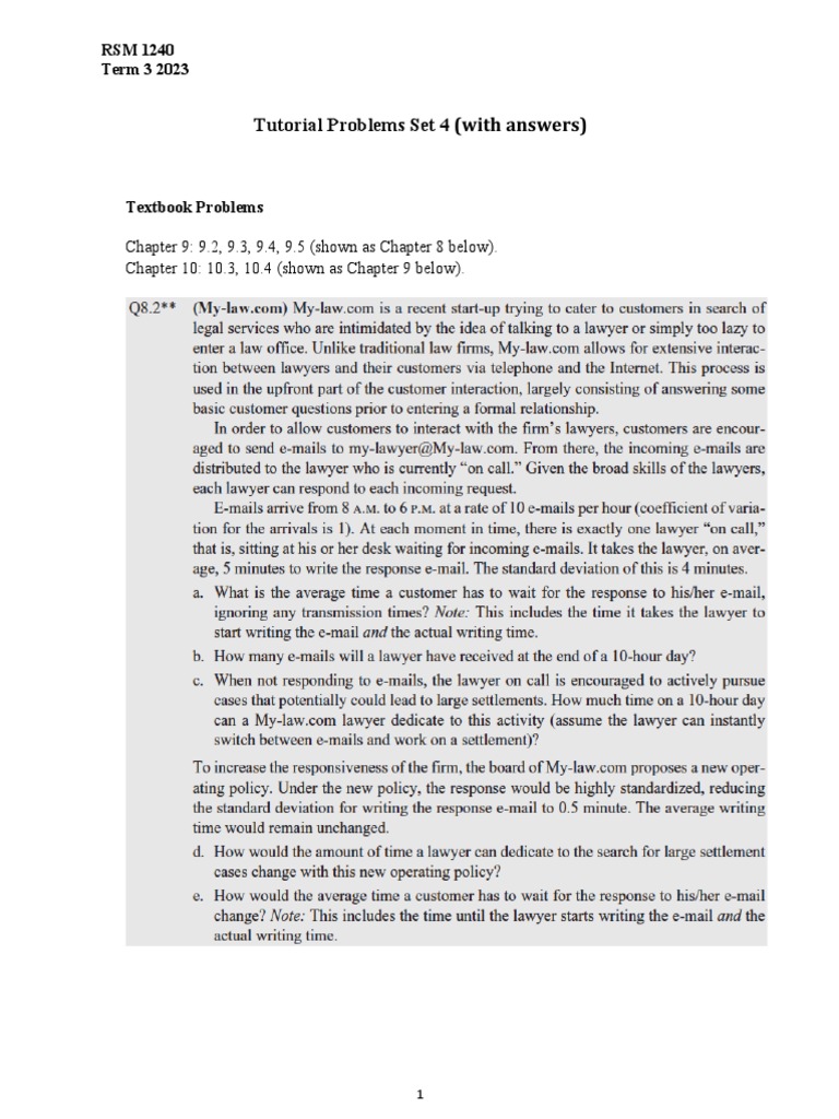 Tutorial Problem Set 4 2023 | PDF | Statistics | Applied Mathematics