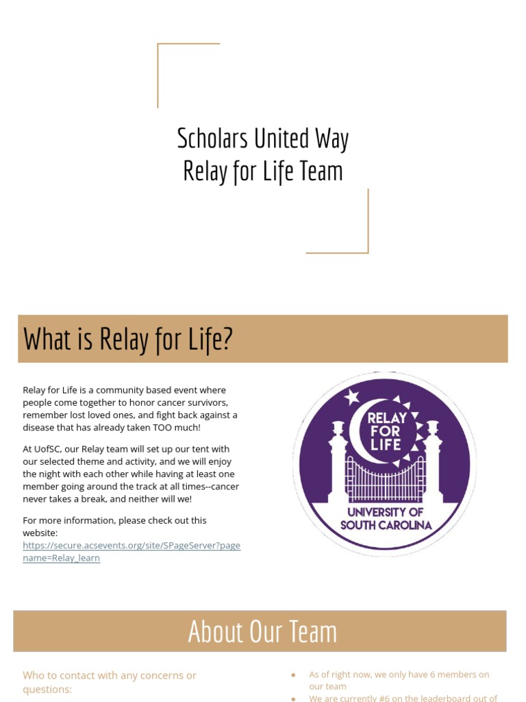 Relay For Life Team Presentation 1 | PDF