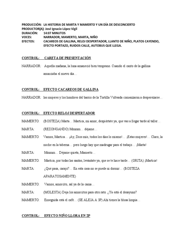 Ejemplo de Guion | PDF