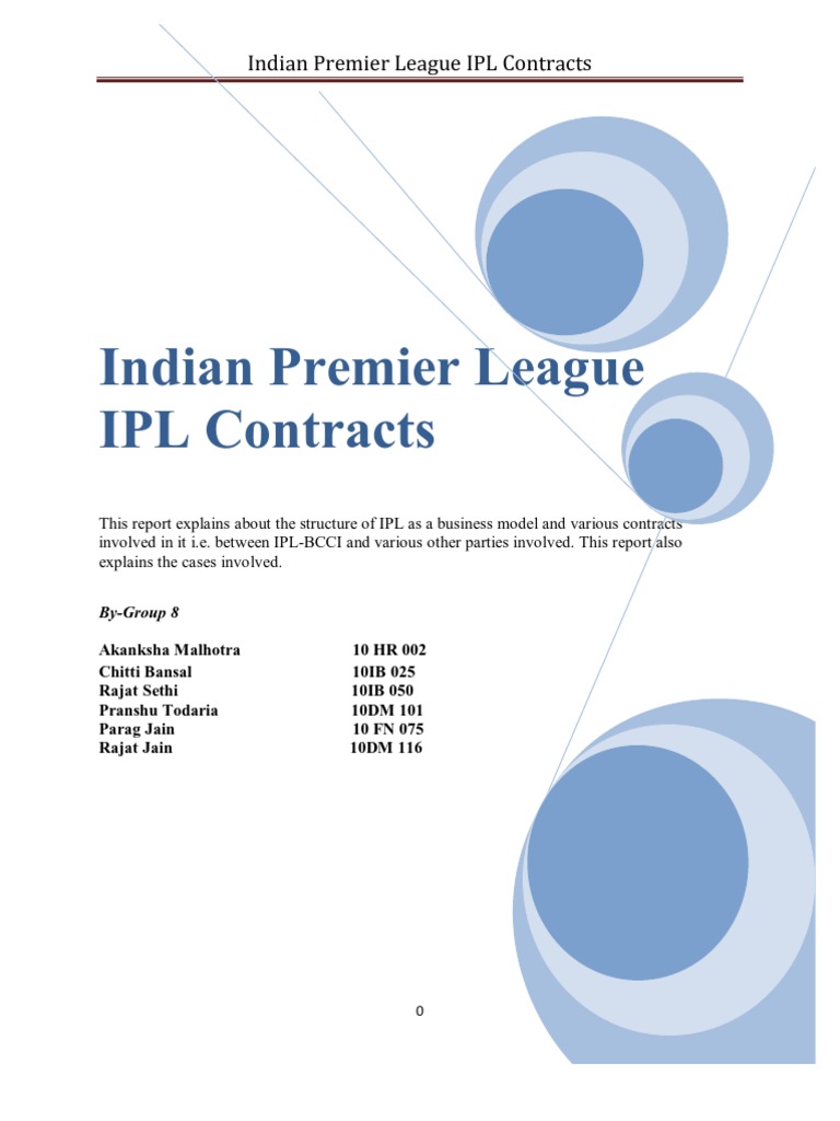 IPL Contracts | PDF | Cricket | Sports
