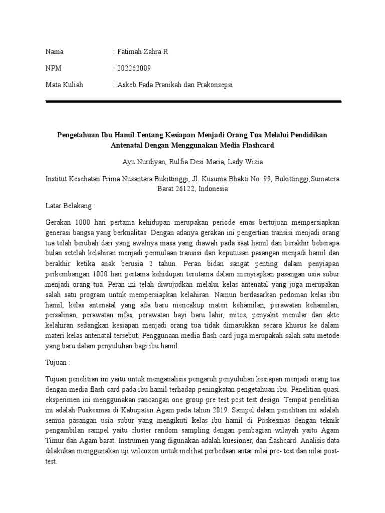 Askeb Pranikah dan Prakonsepsi | PDF
