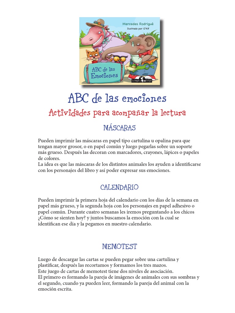 Actividades ABC de Las Emociones PDF | PDF