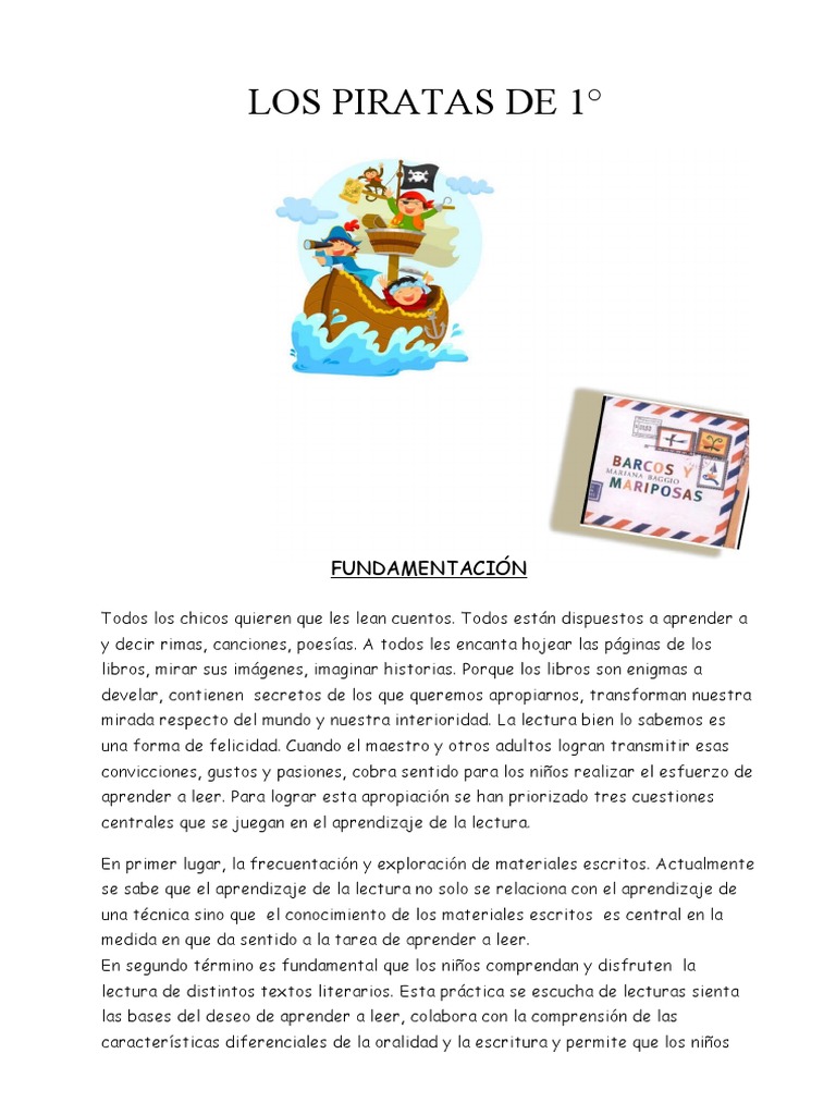 Cuentos y Actividades de Piratas para Niños | PDF | Aprendizaje | Escritura