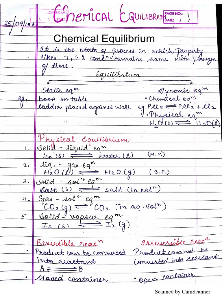 Chemical Equilibrium PDF | PDF