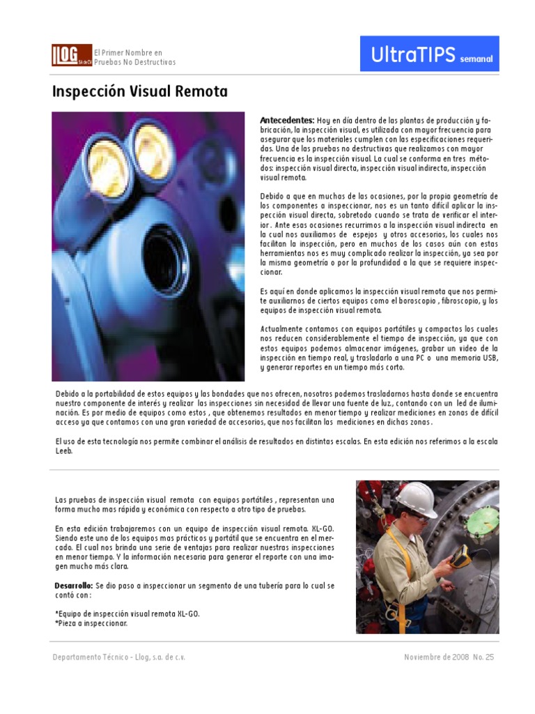 Ultra TIPS 25 Inspección Visual Remota | PDF | Tecnología