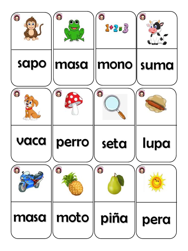 DOMINÓ DE PALABRAS Aprende Con Camilita | PDF