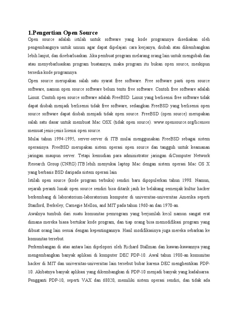 Pengertian Open Source Dan Closed Source | PDF